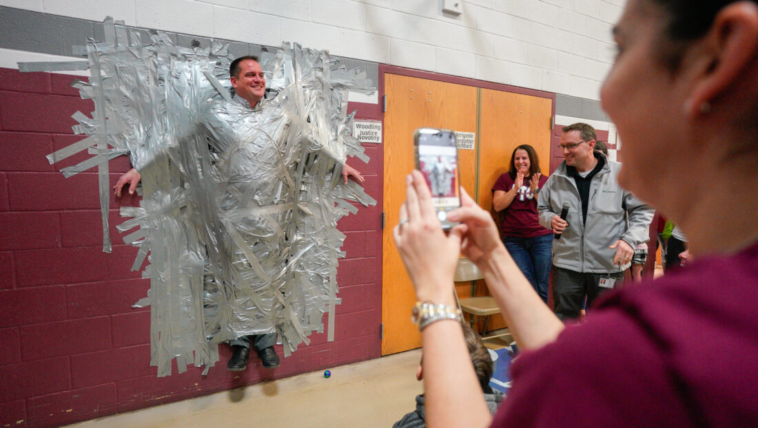 Schick Elementary principal gets duct-taped to wall for a good cause ...